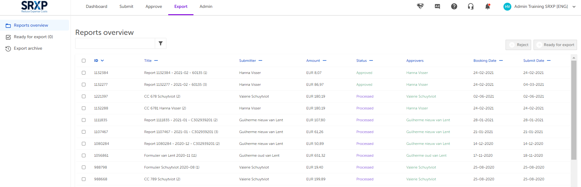 How do I change the booking date of a report?