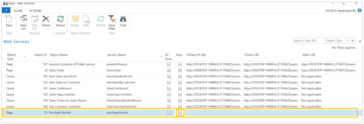 Dynamics Navision connection