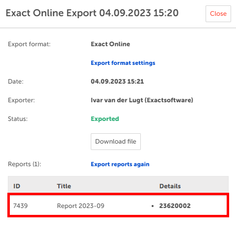 Exact Online connection