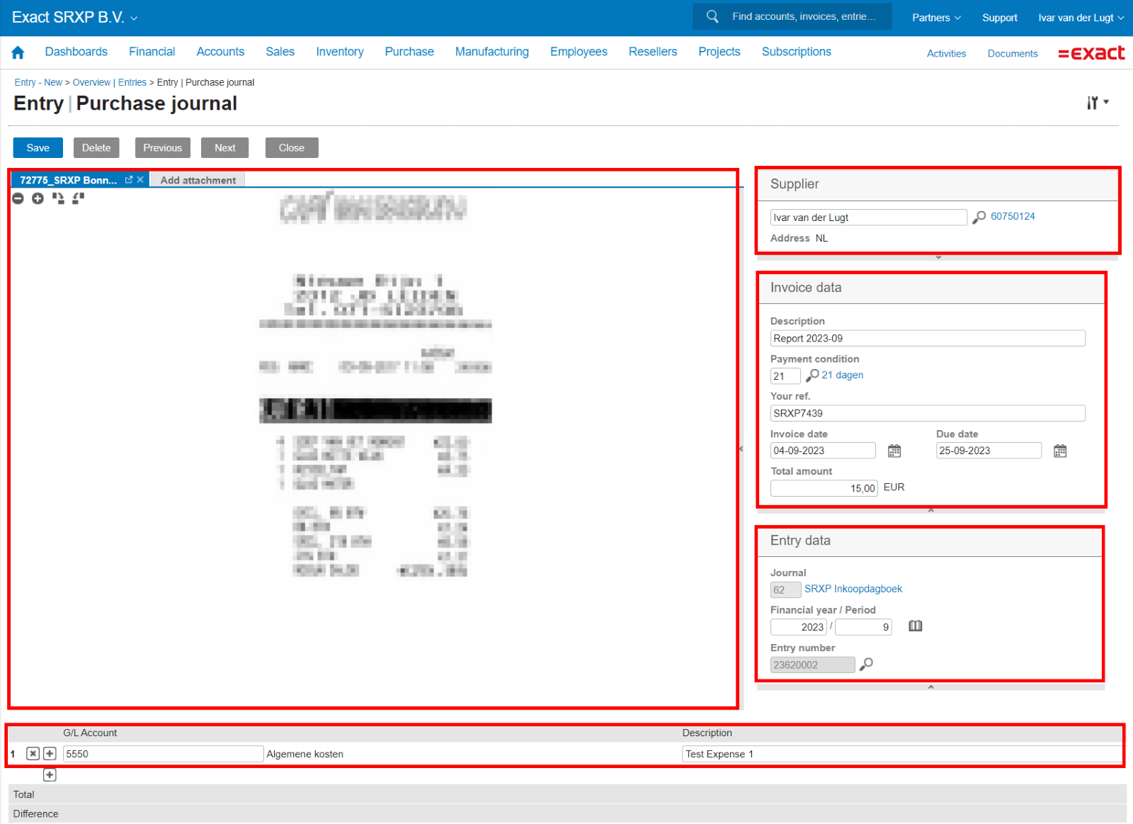 Exact Online connection
